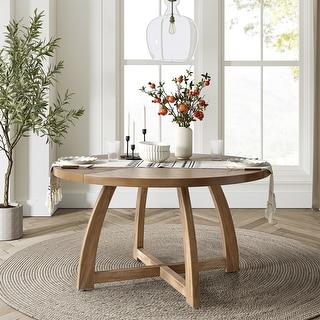 Bryan Mid-century Modern 54" Solid Wood Round Dining Table by HULALA HOME - Bed Bath & Beyond ...